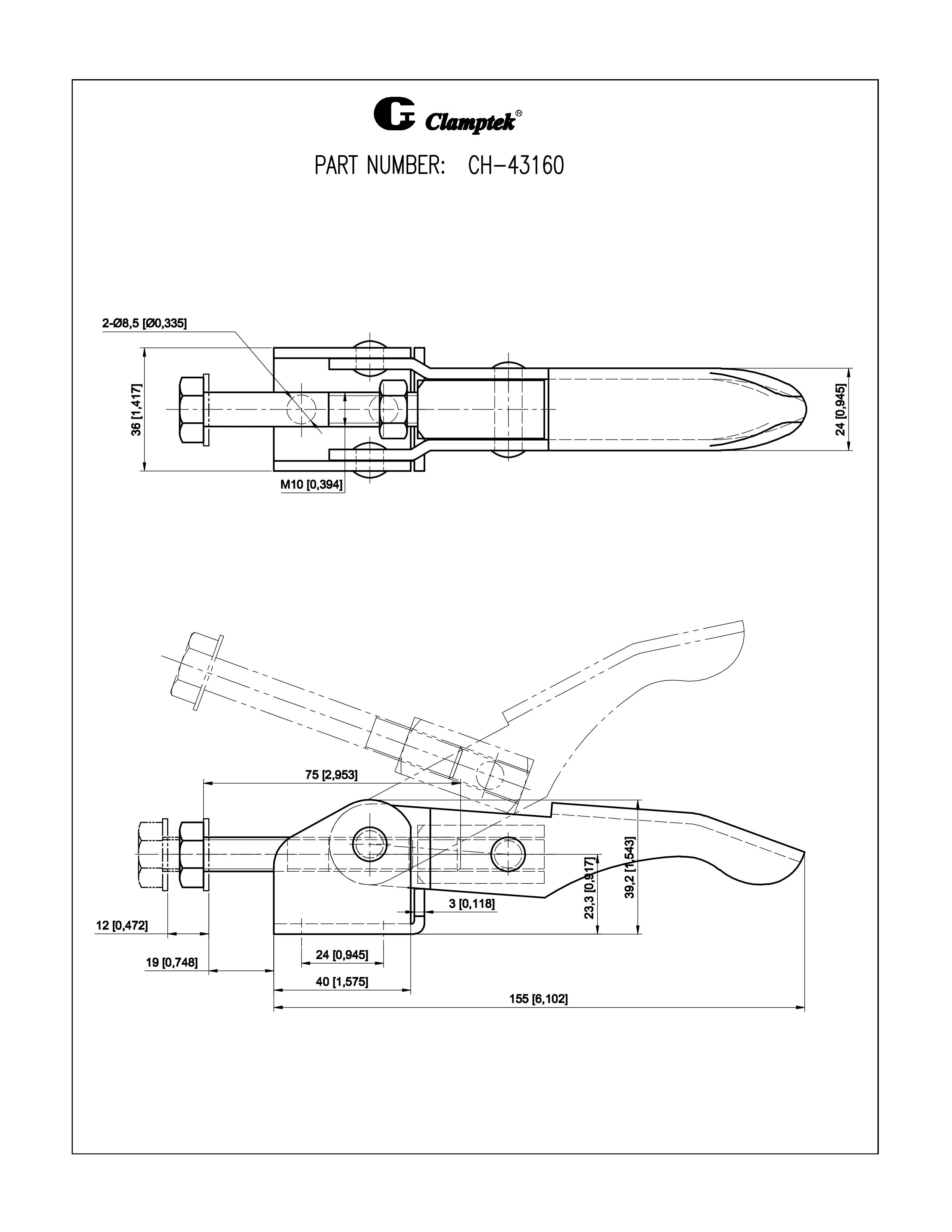 CH-43160 | 門閂式夾鉗 | 嘉剛Clamptek - 快速夾鉗、氣油壓缸